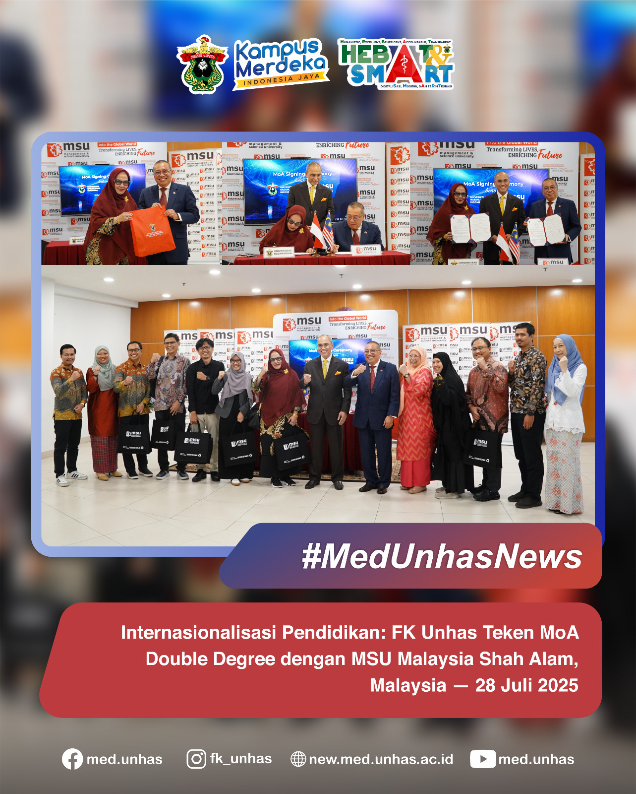 Internasionalisasi Pendidikan: FK Unhas Teken MoA Double Degree dengan ...